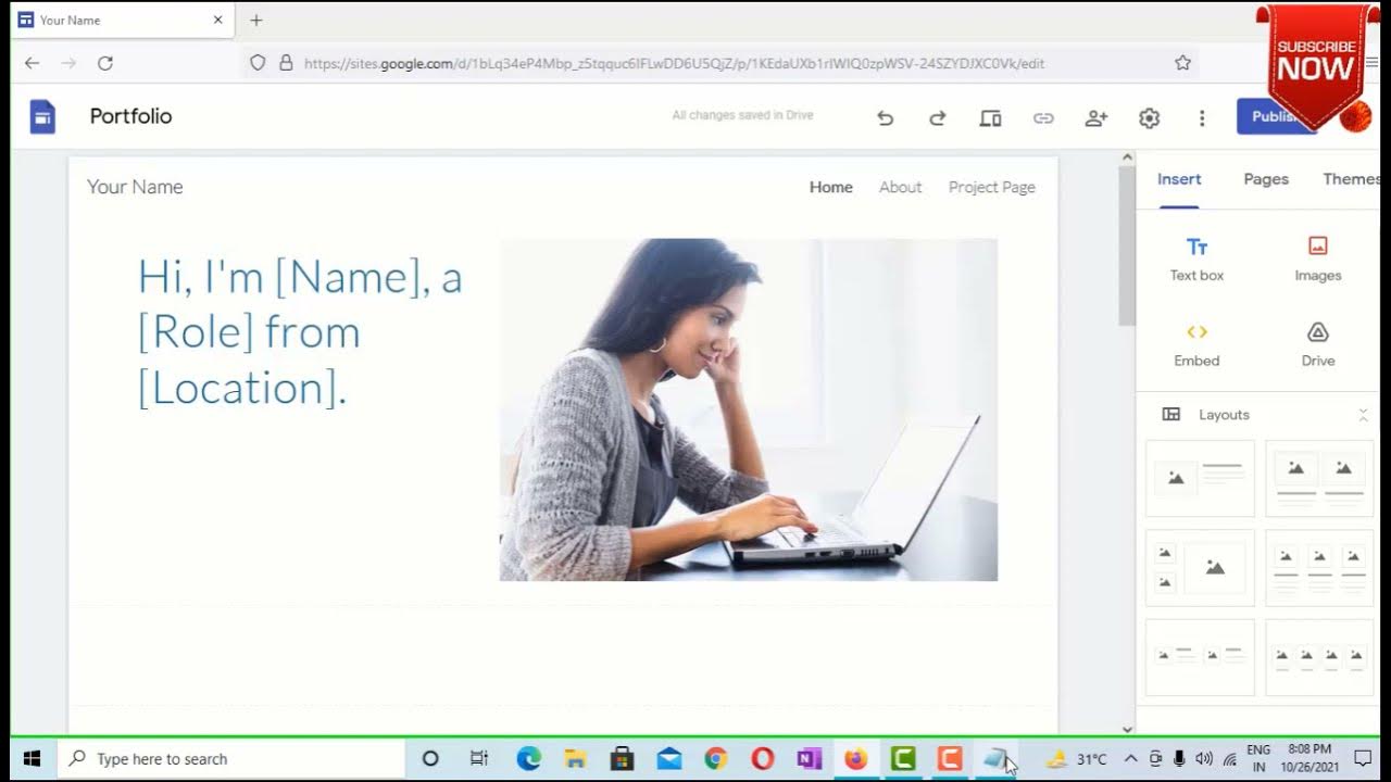 How To Create Digital Portfolio using Site Google. - YouTube