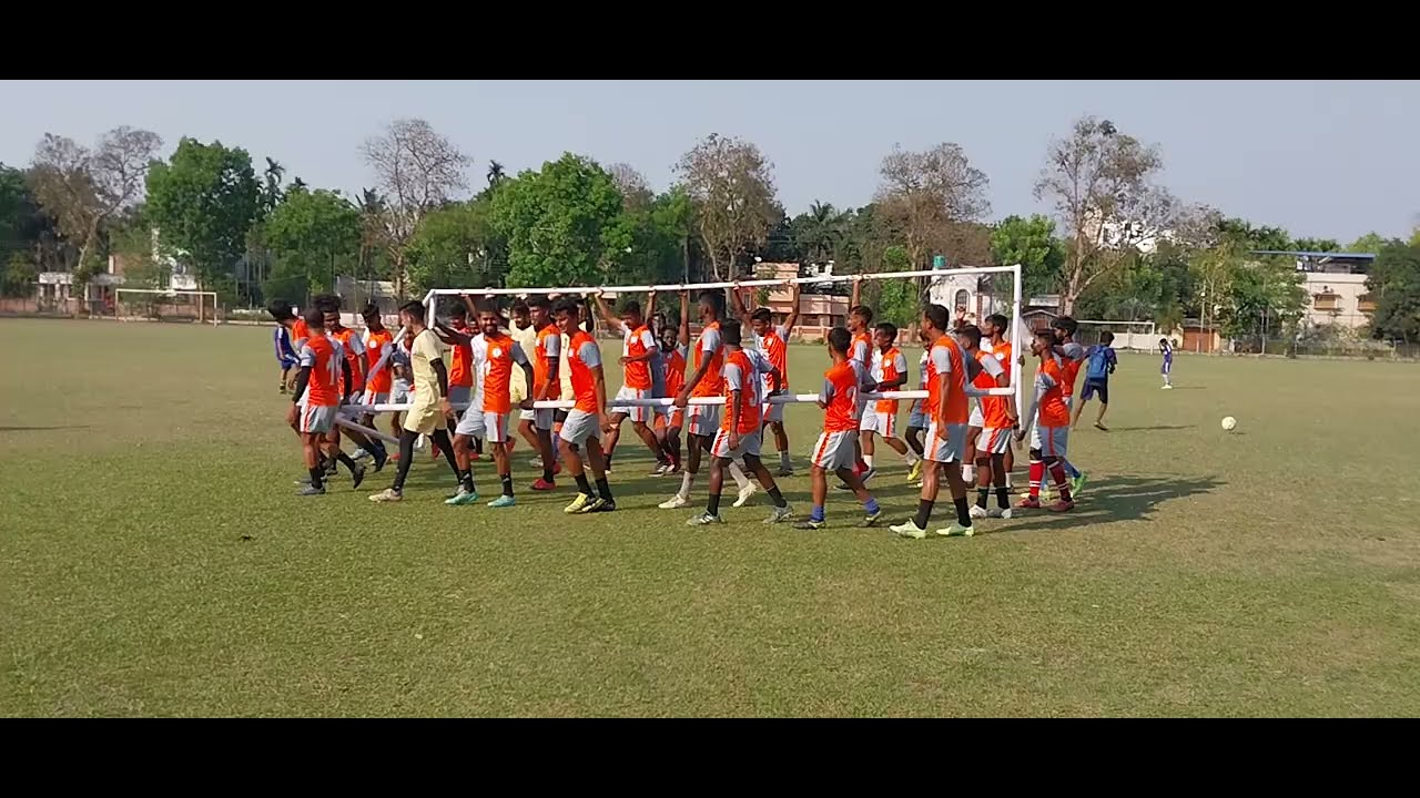 Senior Players Moving The Goal Post Before Practice Match - YouTube