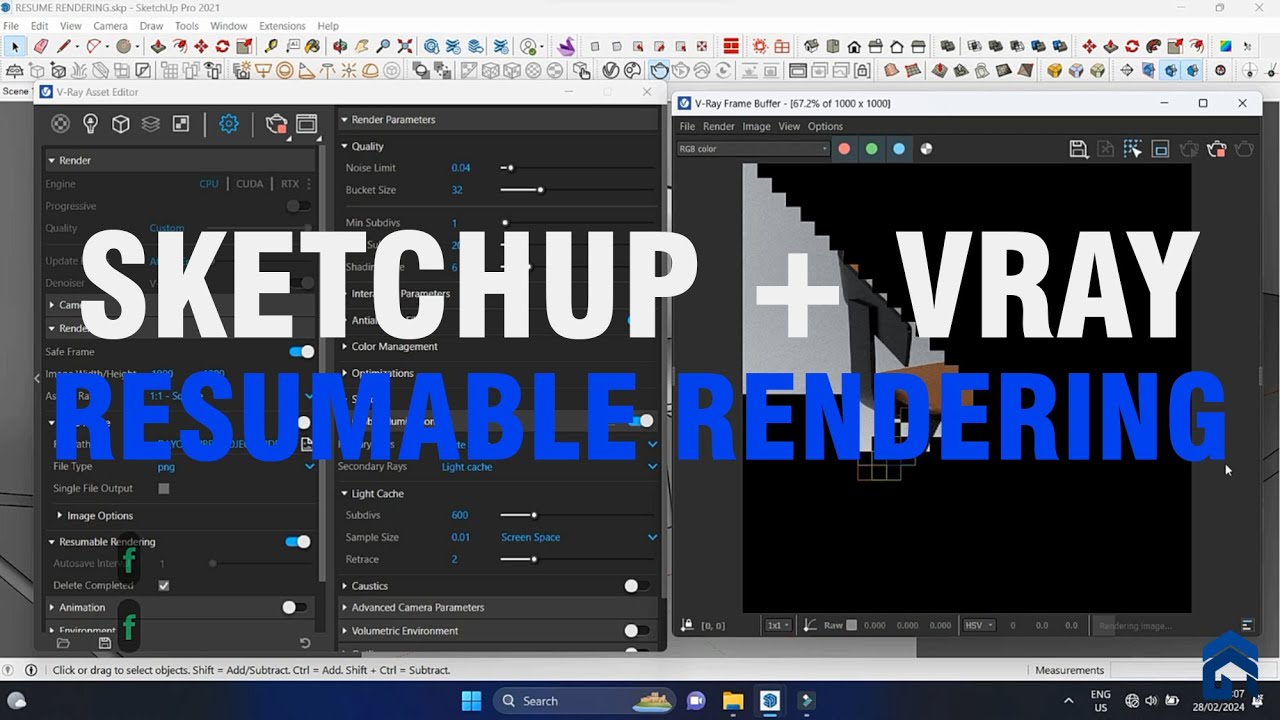 Sketchup Vray Resumable Rendering - YouTube