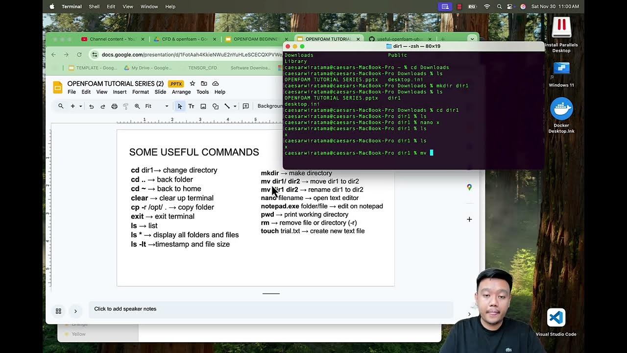 Review linux commands untuk openfoam - YouTube