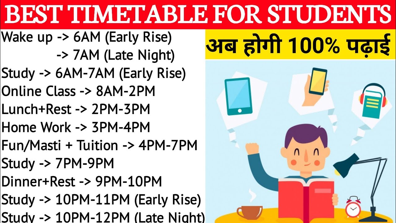 Best Timetable For Study | Best Timetable For Every Student | Toppers ...