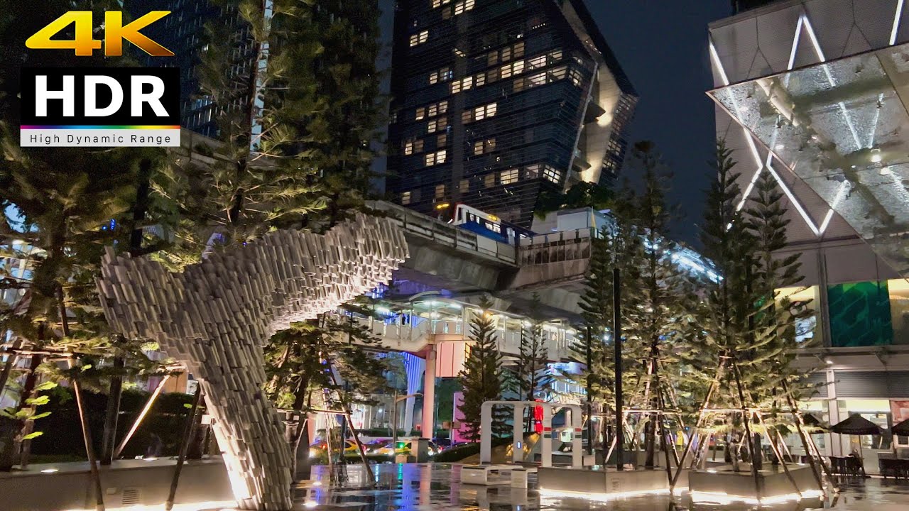 4K HDR // Night Walk around Skyscrapers in Bangkok 2022 | Nana & Asok ...