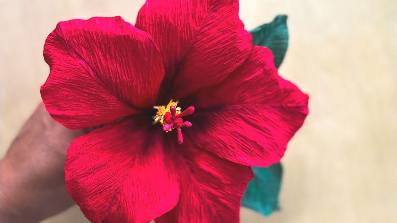 Easy Crepe paper Hibiscus | Cara senang nak buat Bunga Raya!! #howto # ...