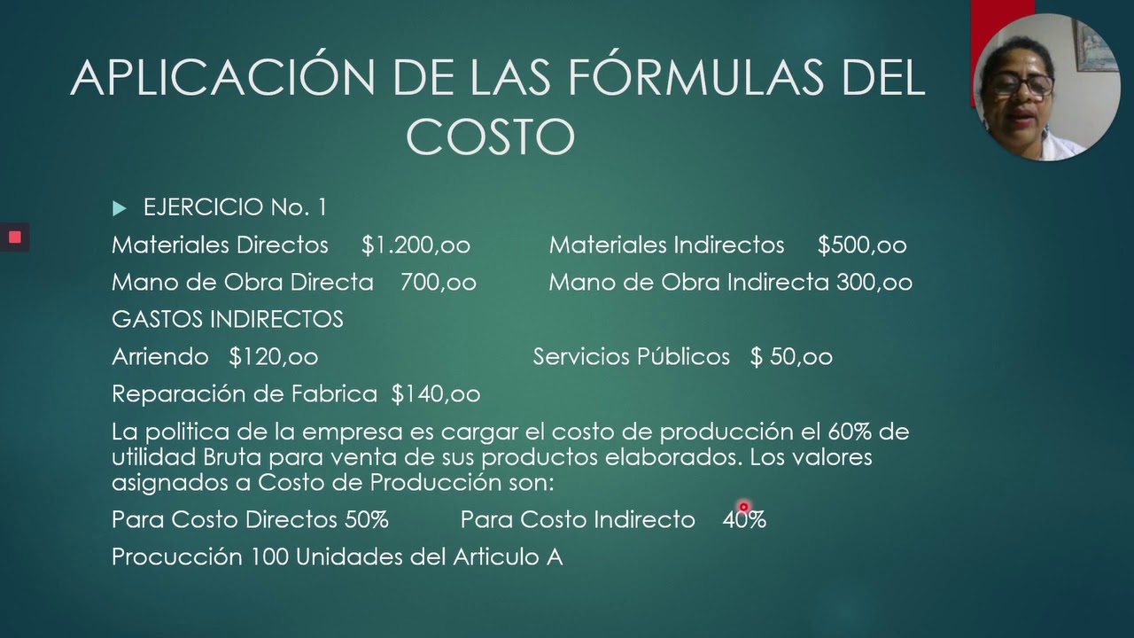 FORMULAS DEL COSTO EJERCICIOS | Sandy Morales - YouTube