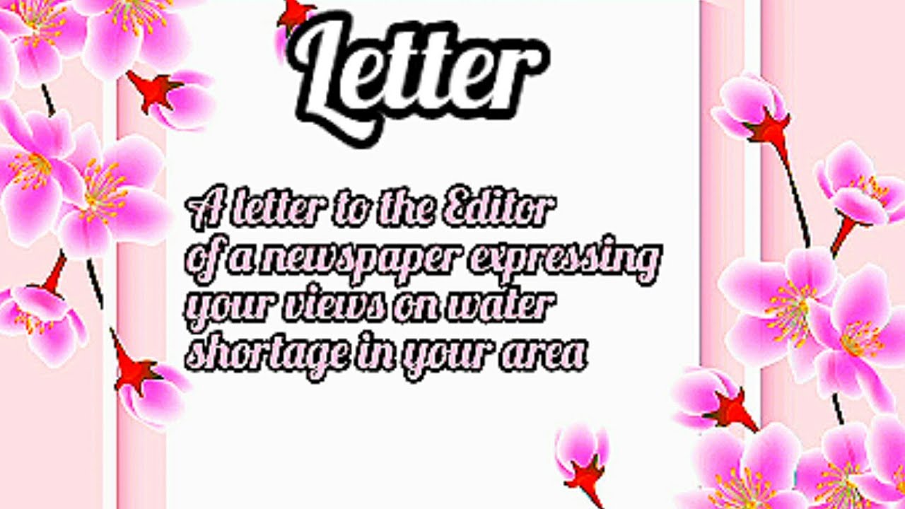 write a letter on water shortage/letter writing - YouTube