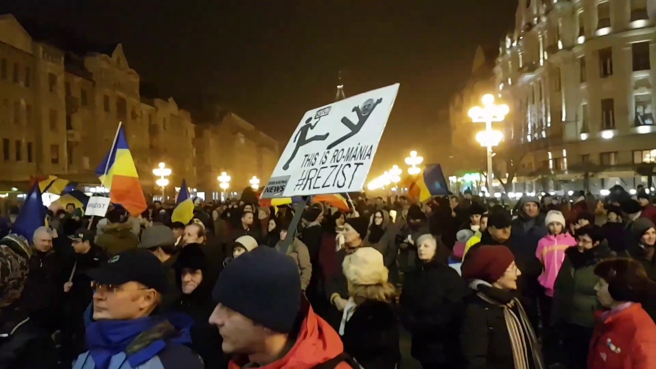 #rezist. Romanian protest. Timisoara. Europe - YouTube