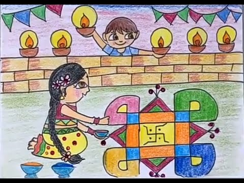 ☑️COLOURING TUTORIAL FOR KIDS | DIWALI SPECIAL ARTWORK | KIDS LEARNING ...
