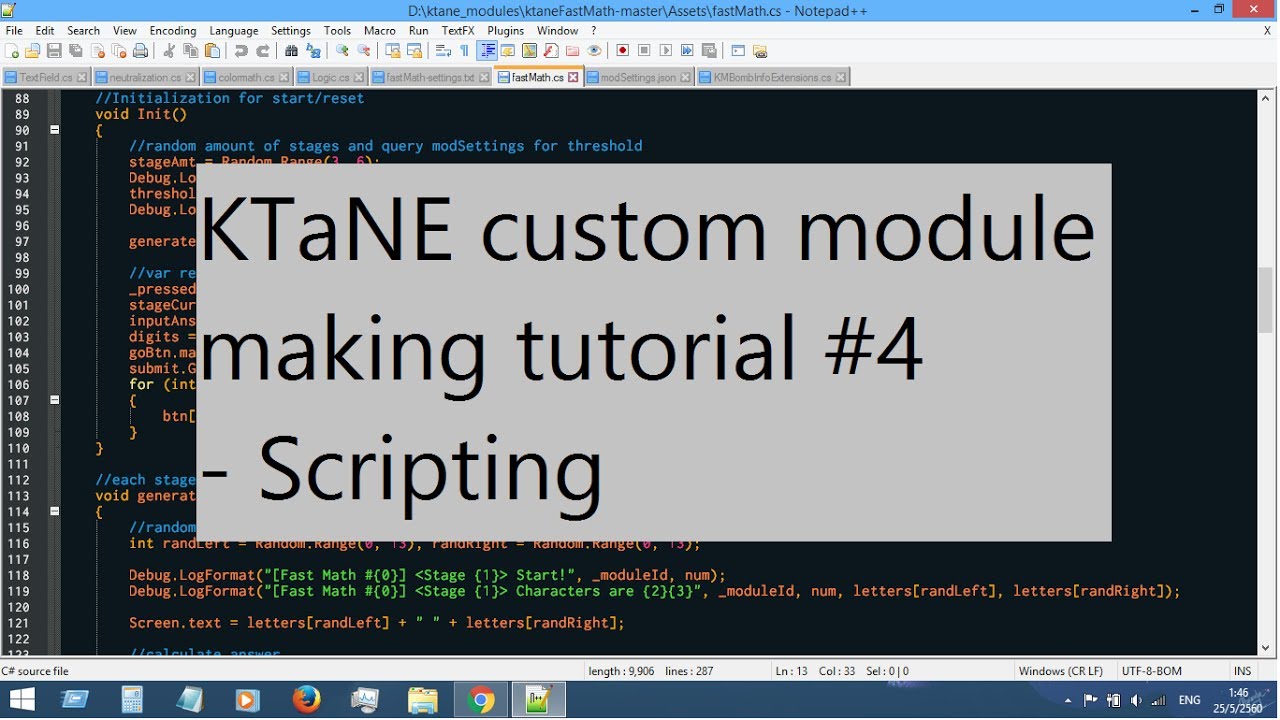 KTaNE custom module making tutorial #4 - Scripting - YouTube
