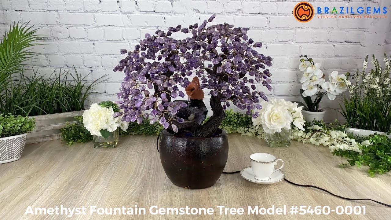 Amethyst Fountain Gemstone Tree ~24" Tall Model # 5460-0001 by ...