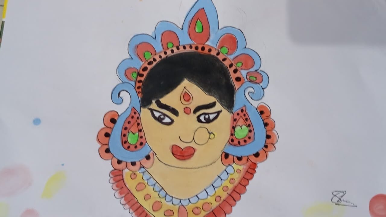 Easy ways to Make Mata ji Drawing. Jai mata di Happy Navratri 💗💗 # ...