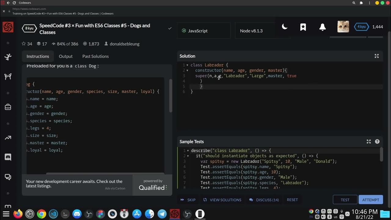 SpeedCode #3 Fun with ES6 Classes #5 Dogs and Classes - YouTube