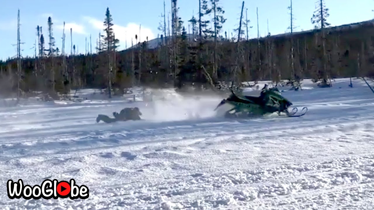 Snowmobile Stunt On Ice Fail - YouTube