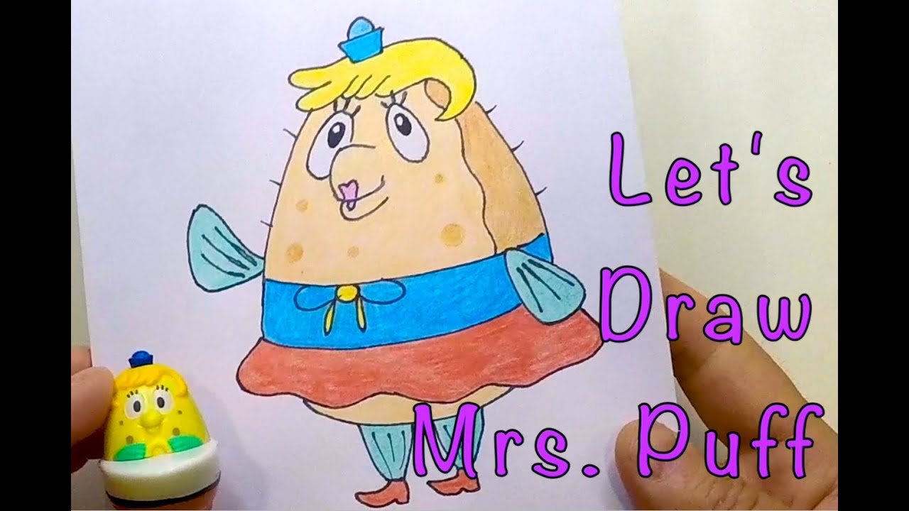 How to draw Mrs. Puff from SpongeBob/Drawing For Kids#howtodraw# ...