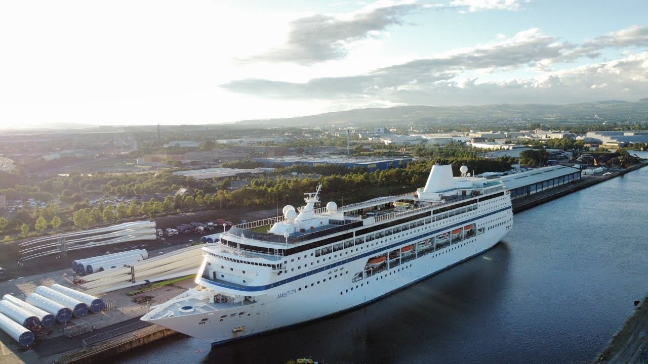 Cruise ship MS Ambition in Glasgow-DJI mini 2 - YouTube