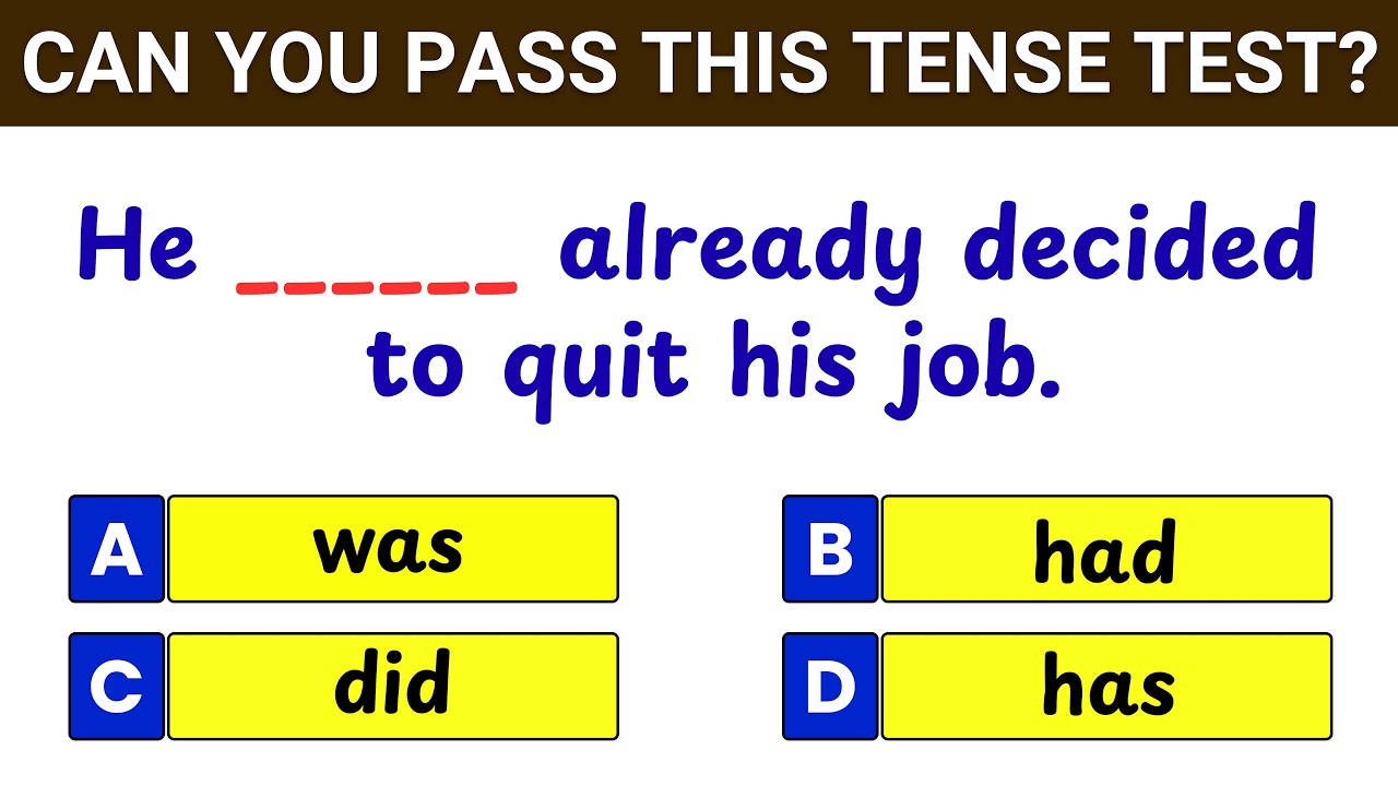 Past Perfect Tense Quiz – Can You Pass This English Grammar Test? - YouTube