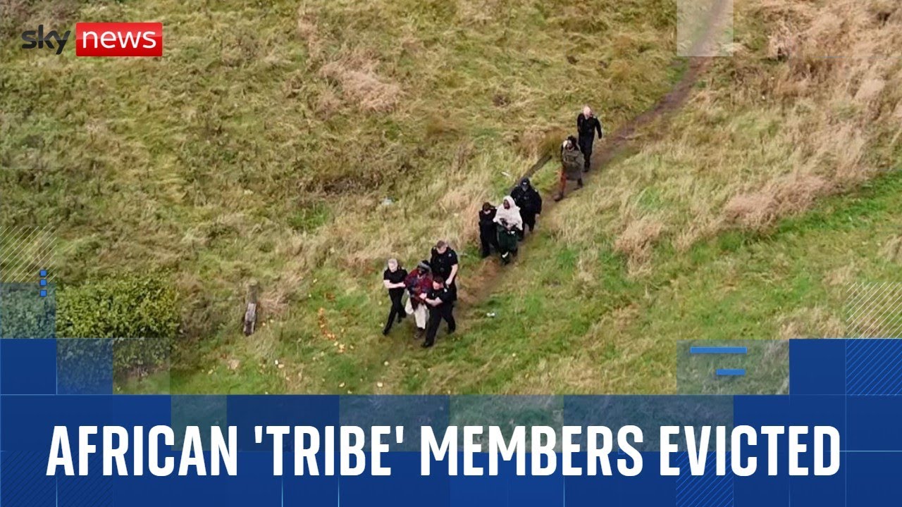 'African tribe' members evicted after raid on Scottish wood - YouTube
