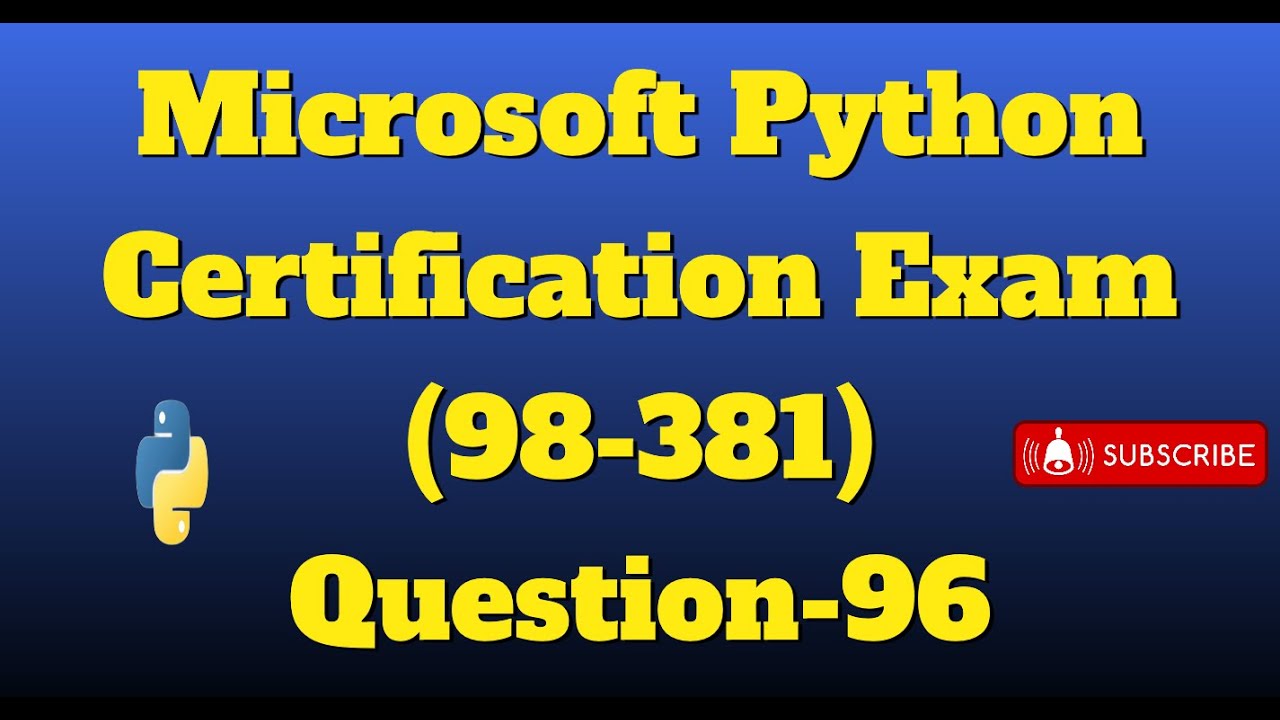 python certification exam Question-96 - YouTube