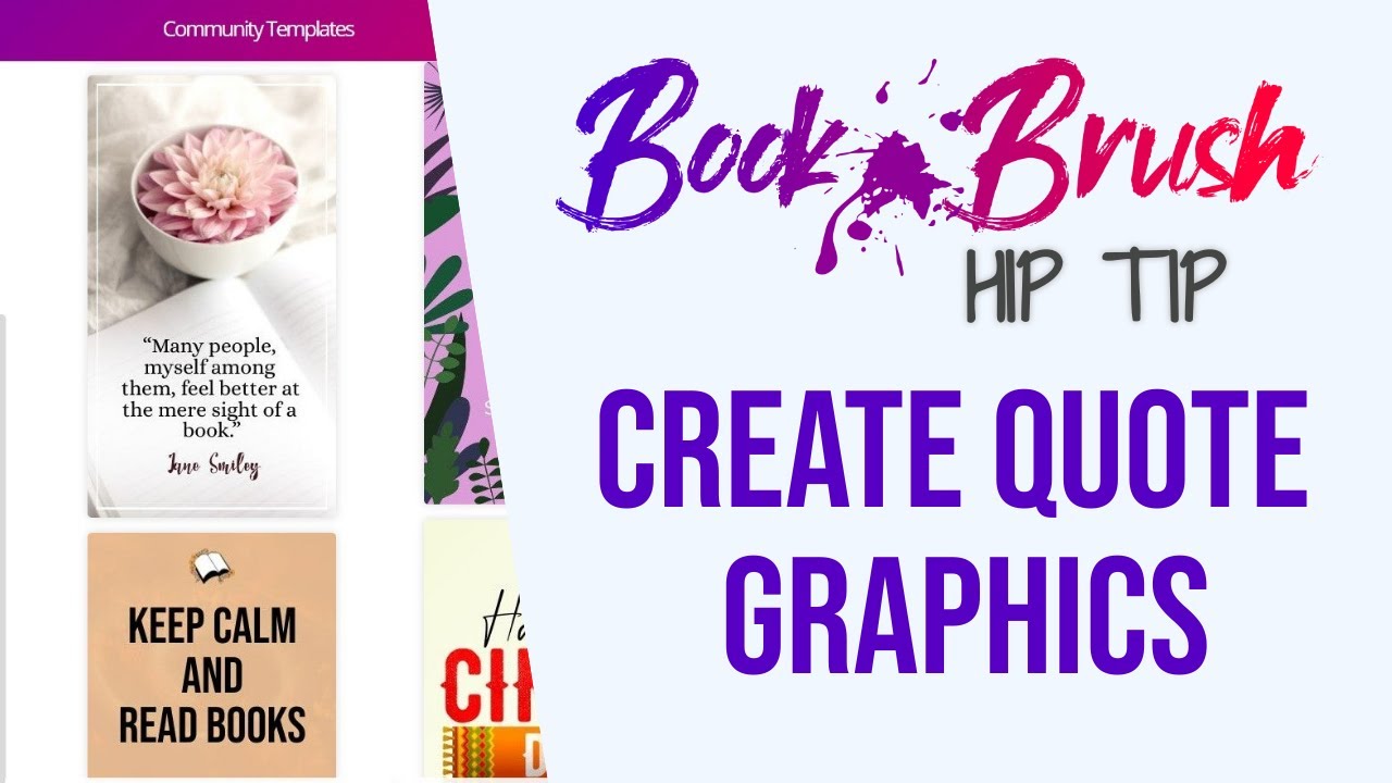 💬 Create QUOTE GRAPHICS in Book Brush to add variety to your Social ...
