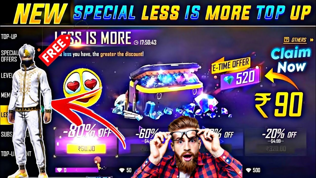 Finally Less Is More Top Up Event Confirm 🤯🥳| Free Fire New Event| Ff ...