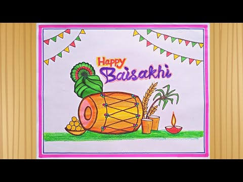 Baisakhi Drawing |Vaisakhi Drawing Easy to Draw | Baisakhi Poster ...