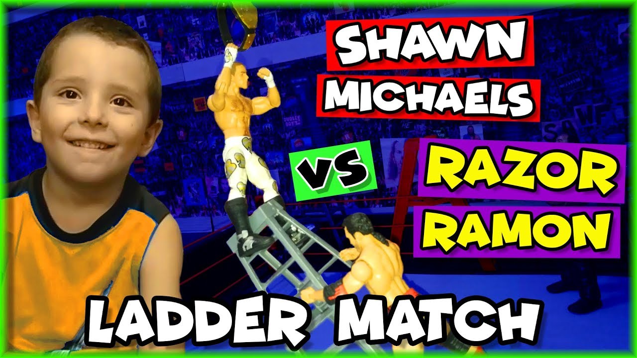WWE Wrestling Figures Ladder Match - Shawn Michaels vs Razor Ramon ...