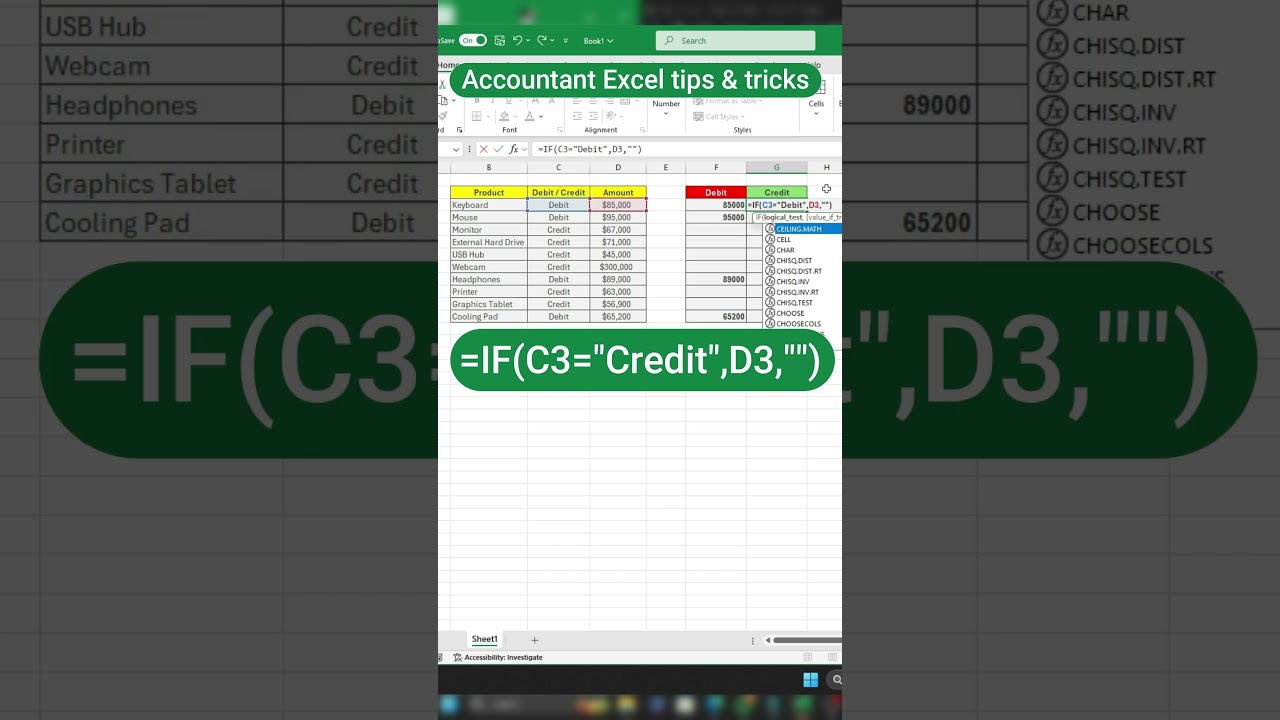 Separating Debit And Credit Amounts In Excel Made Easy YouTube Separating Debit And Credit Amounts In Excel Made Easy YouTube