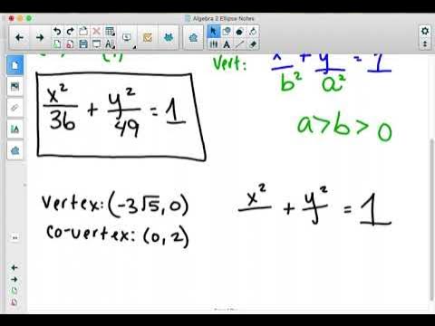 Algebra 2 Ellipses day 2 - YouTube