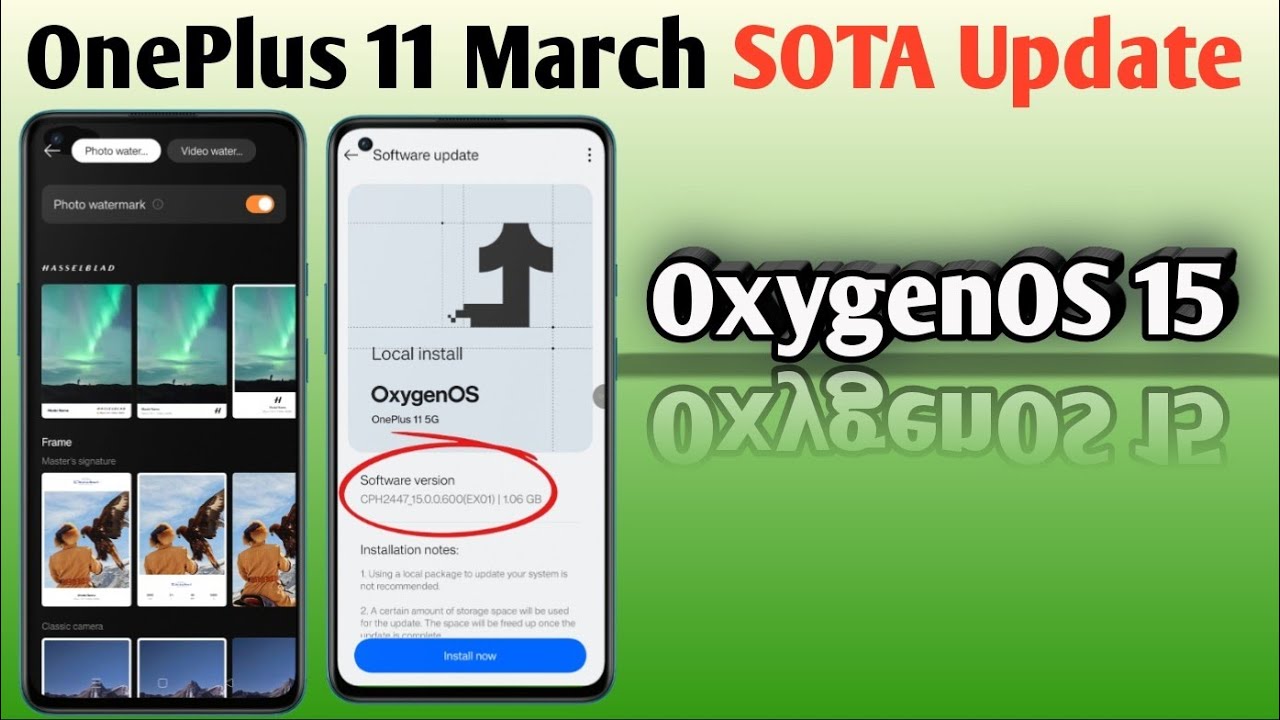 OnePlus 11 New Update | New Watermark & SOTA Update | OxygenOS 15.0.0 ...