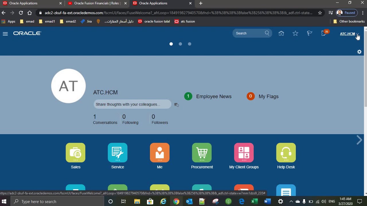 Oracle Fusion Navigation in Arabic / مقدمة لإوراكل فيوجن بالعربية - YouTube