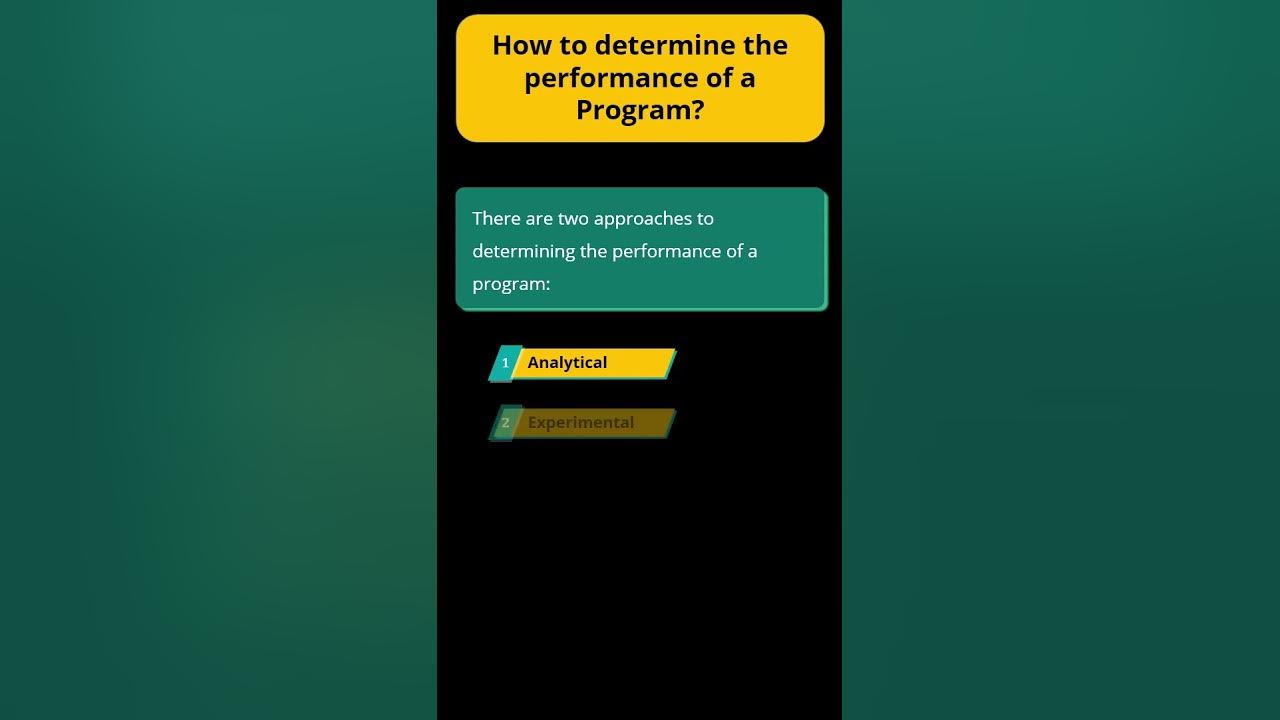 6 How To Determine The Performance Of A Program Shorts Algorithm Datastructures Youtube