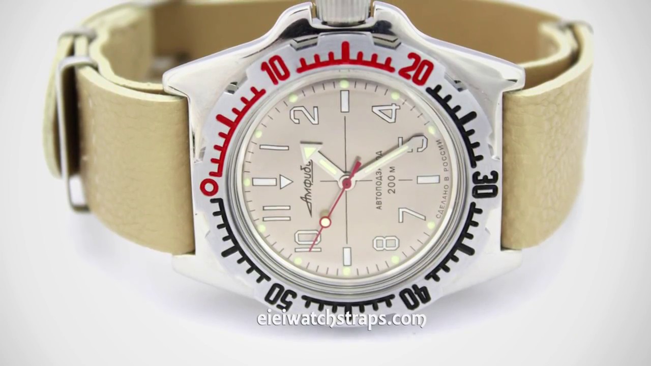 VOSTOK Amphibia on Leather NATO Strap - YouTube