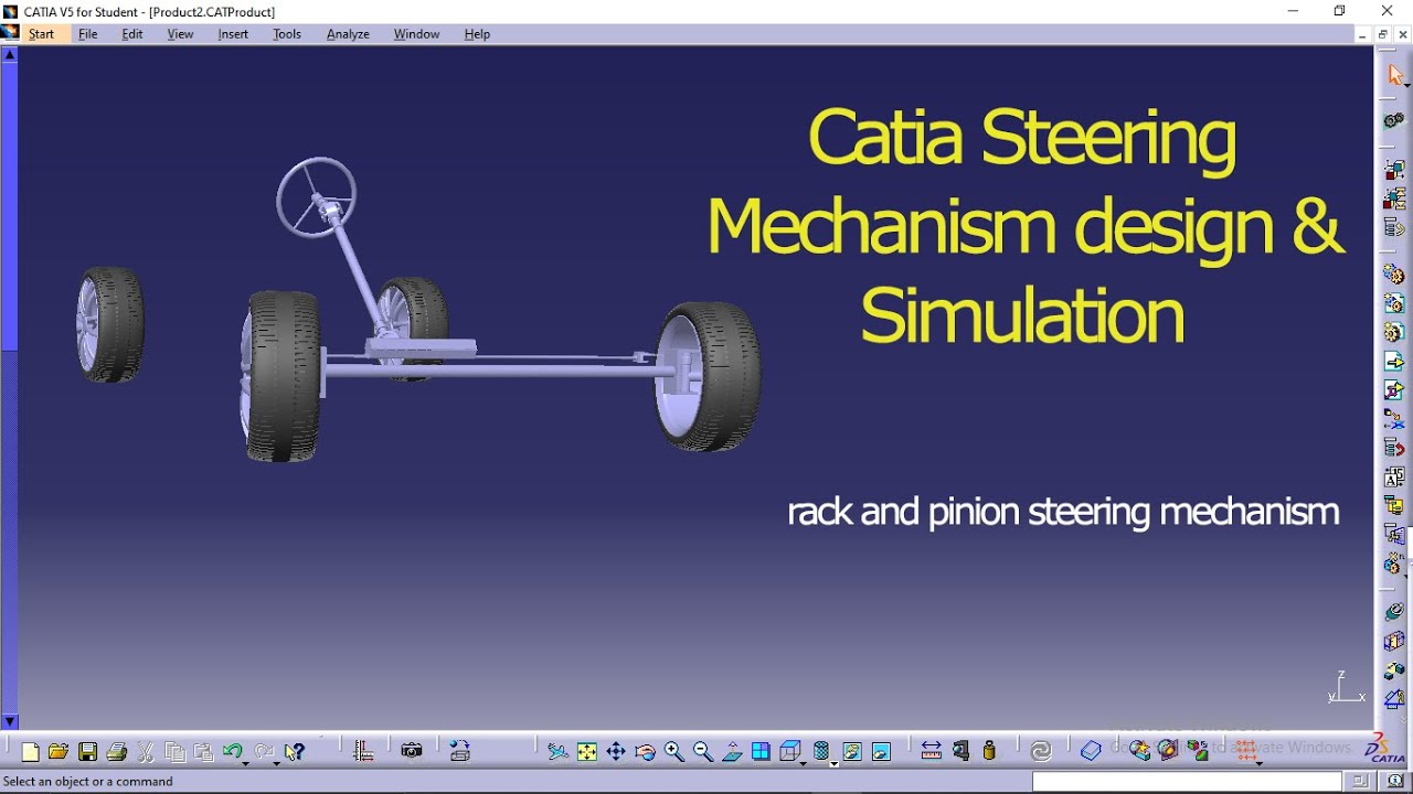 HOW TO DESIGN STEERING MECHANISM IN CATIA V5 | CATIA CAR STEERING ...