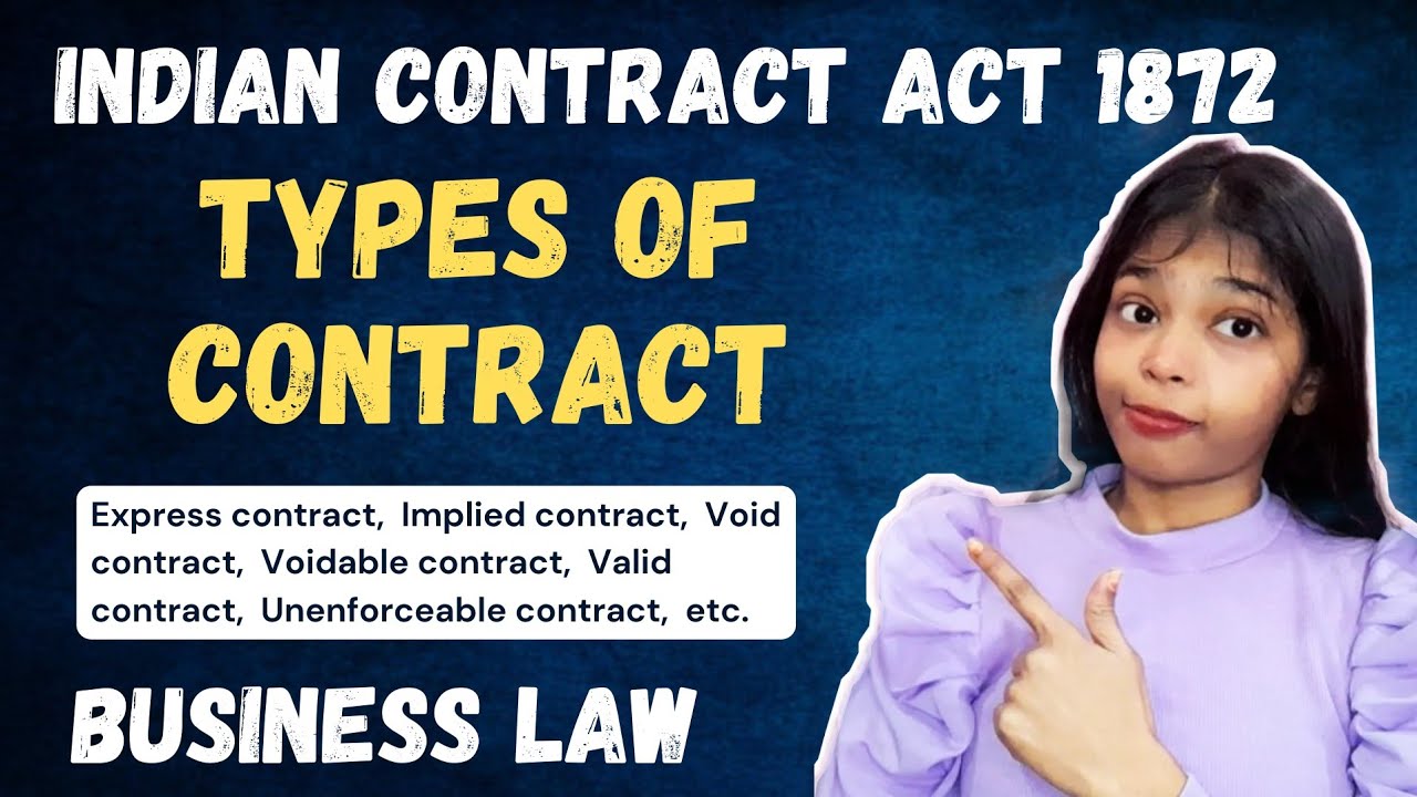 Types of Contract | Indian Contract Act 1872 | Business Law | Part-2 ...