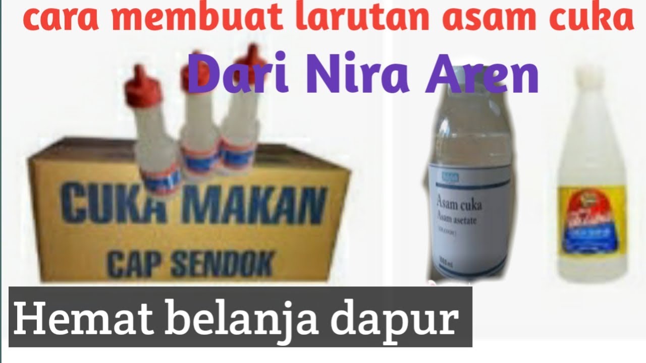 cara membuat larutan asam cuka dari bahan Nira aren - YouTube