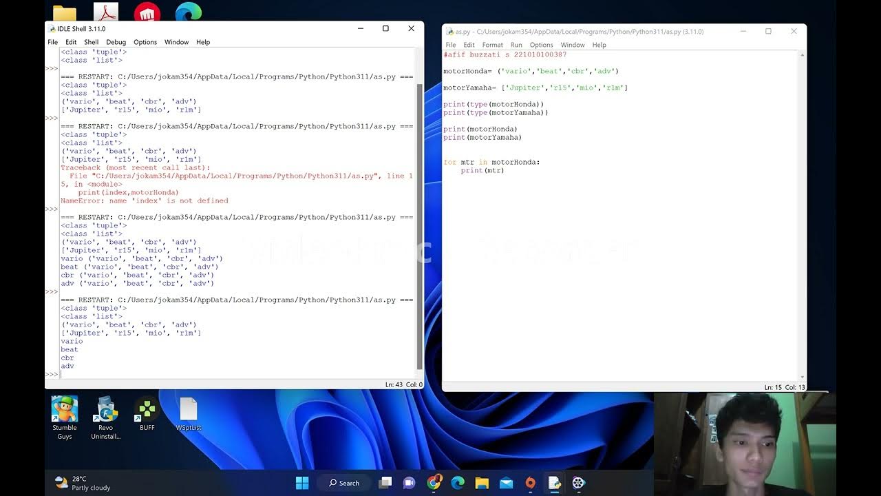 Tutorial Python Dasar ( Tuple ) - YouTube