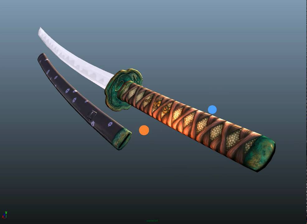 CGFX Shaded Katana Sword in Autodesk Maya - YouTube