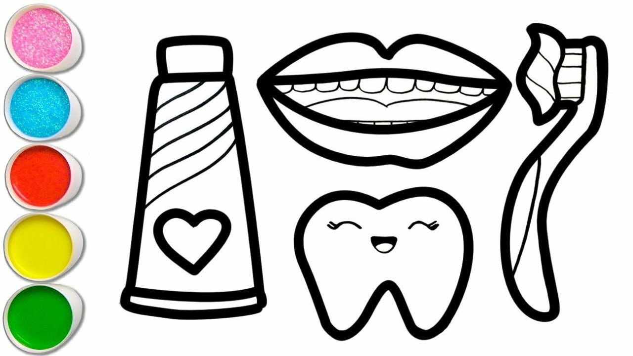 Mouth and Oral Hygiene Drawing, Coloring and Painting For Kids and ...