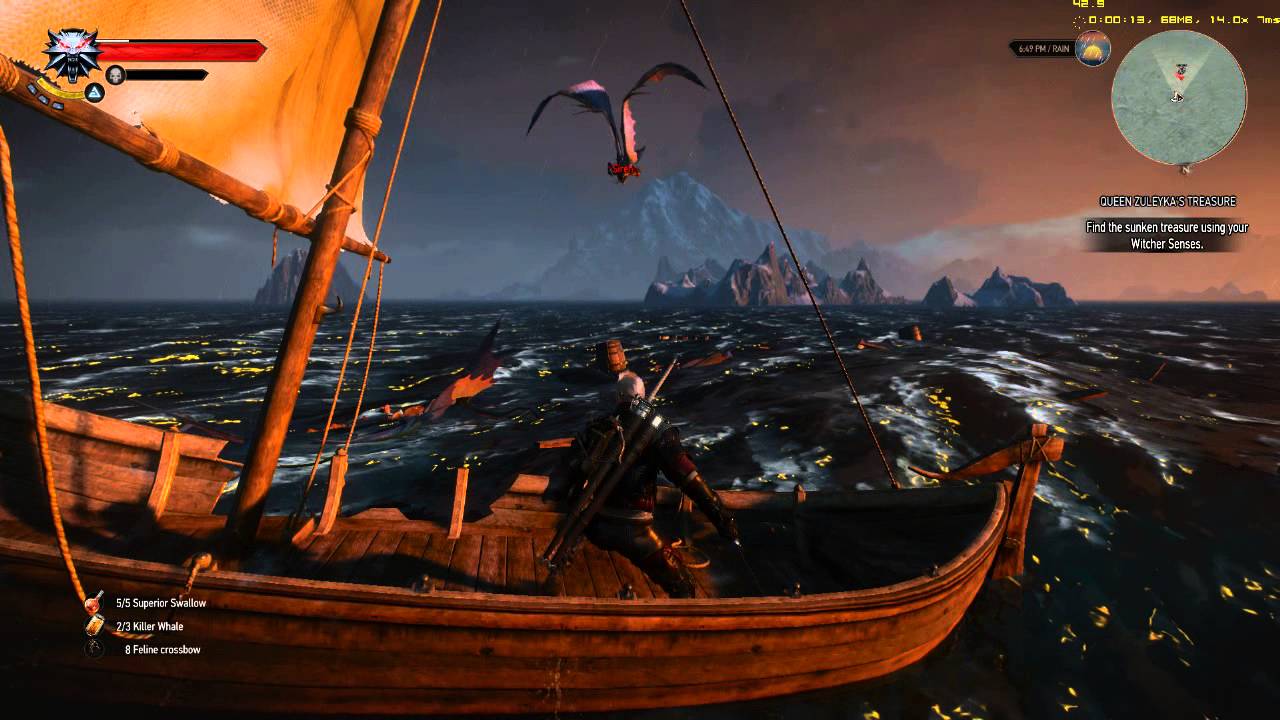 The Witcher 3 Wild Hunt Fighting Sirens on Boat - YouTube