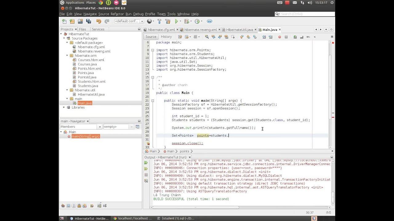 Netbeans Java Hibernate Demo 1 - YouTube