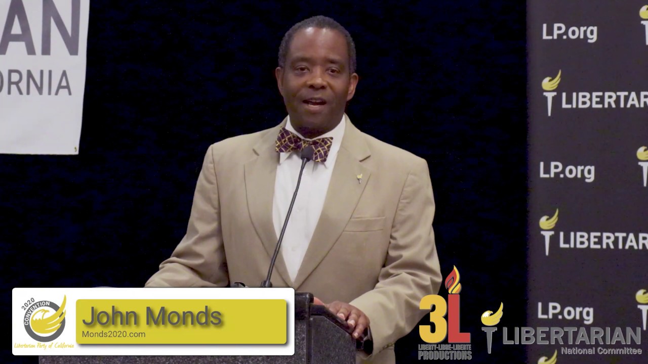 John Monds giving his pitch speech at the Libertarian Party of ...