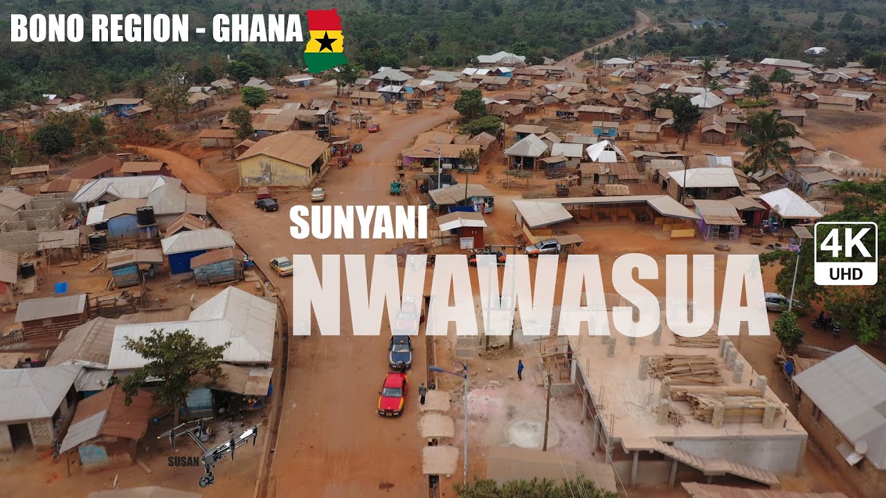 Nwawasua Sunyani Aerial View in the Bono Region of Ghana 4K - YouTube