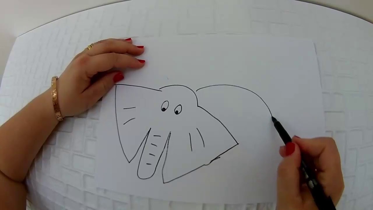 How to draw an elephant using the shape of your hand / Cum sa desenezi ...