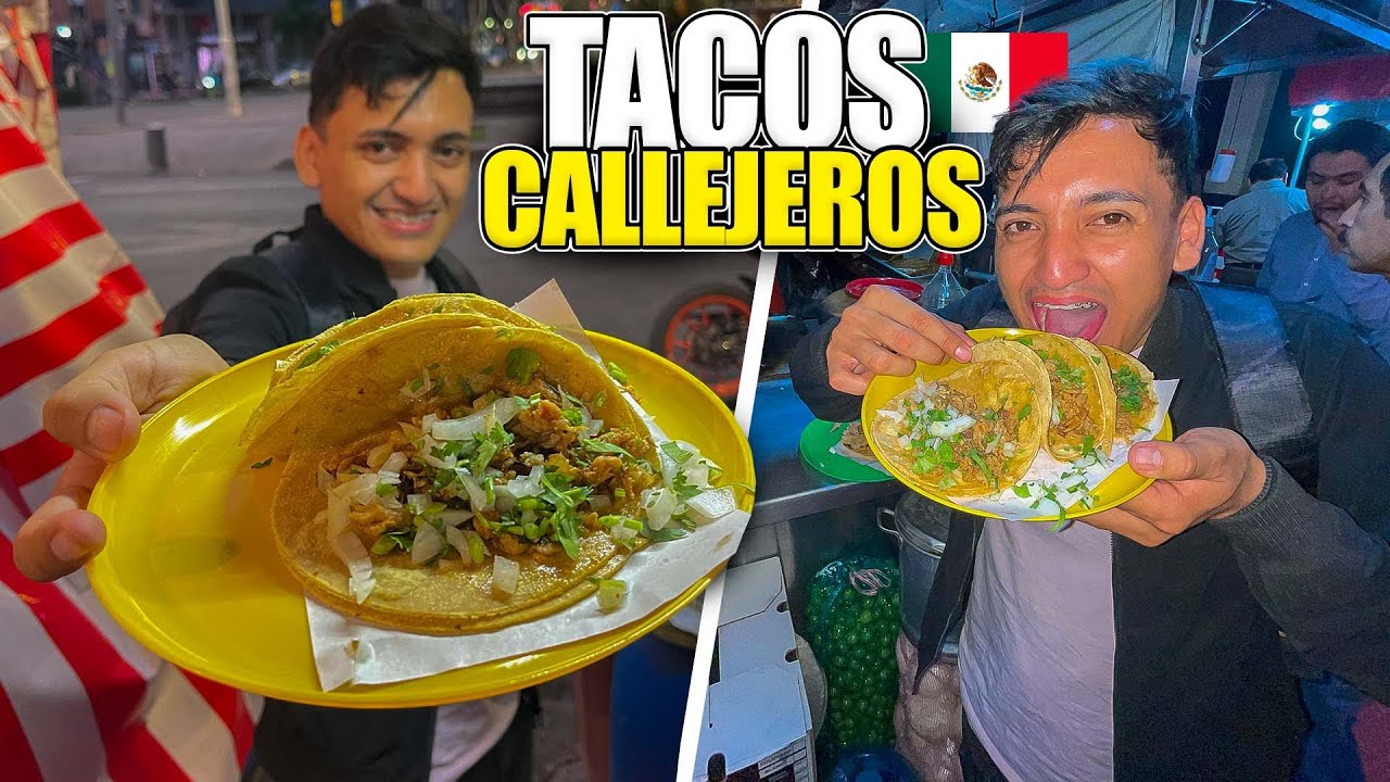 PROBANDO LOS VERDADEROS TACOS MEXICANOS en LA CALLE🌮🇲🇽 - YouTube