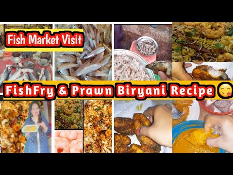 Fish Market Visit||Prawn Bryni Recipe||andFish Fry complet Vlog||फिश ...