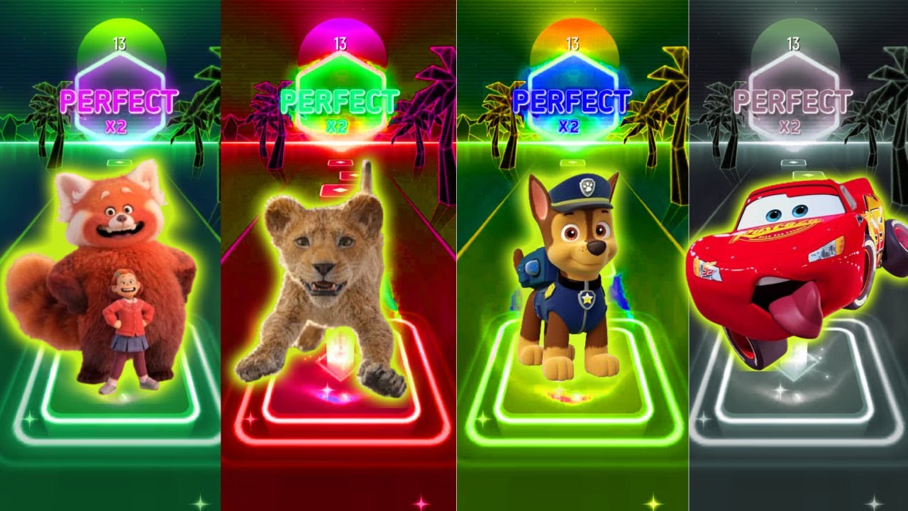 Paw Patrol Turning Red 🆚 Lion King Simba 🆚 Ryder 🆚 Cars Lightningh ...