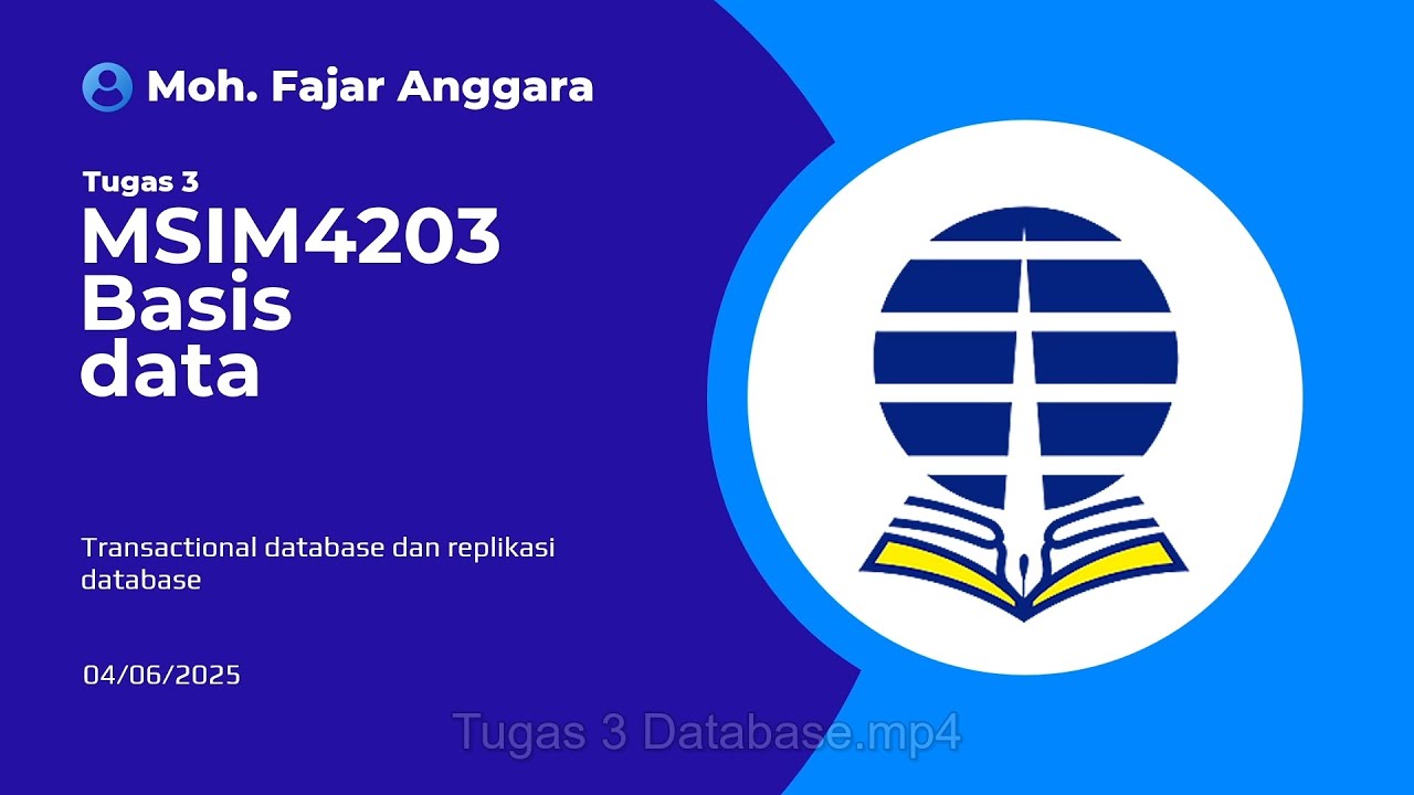 Tugas 3 Basis Data Praktek Transaction database dan Replikasi Database - YouTube