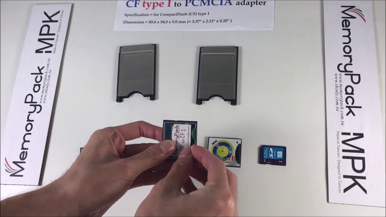 CF type I to PCMCIA adapter ( www.memorypack.com.tw ) - YouTube