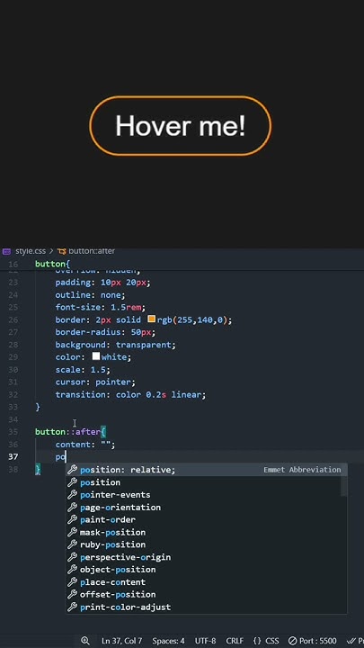 Amazing CSS Button Hover Animation | HTML & CSS #HTML #css #frontend #code #webdevelopment - YouTube