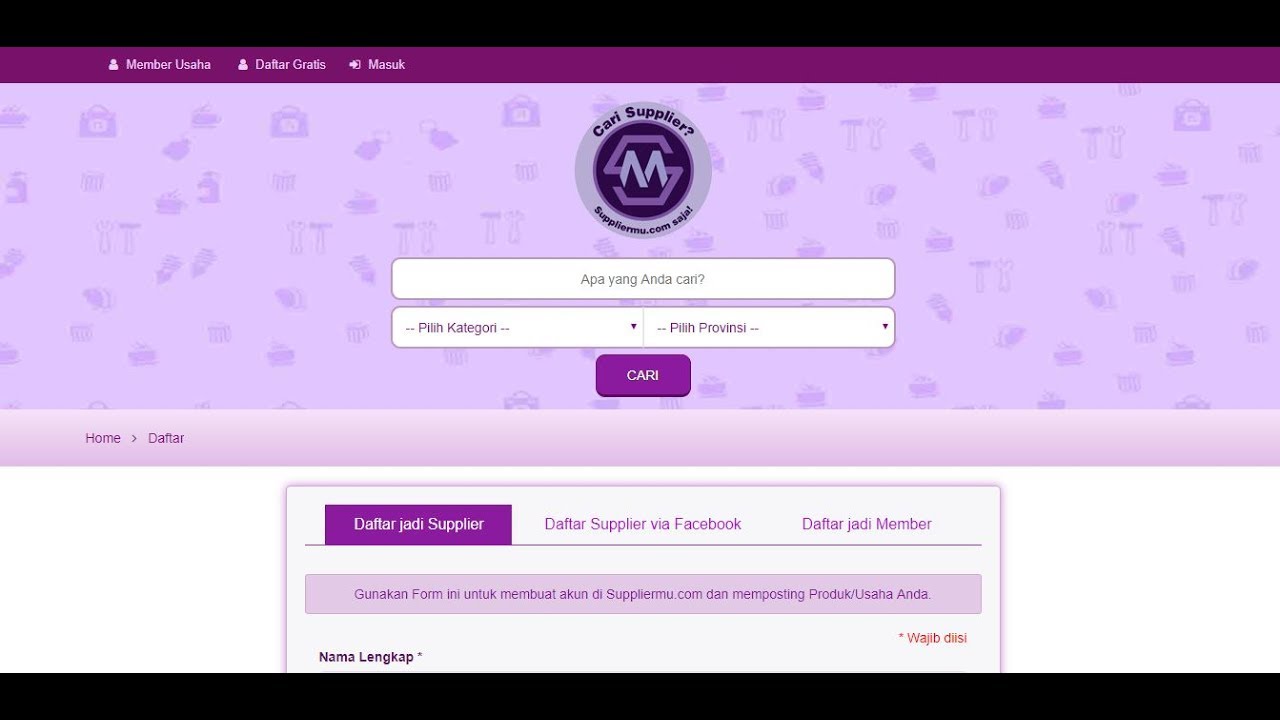 Tutorial Cara Daftar Dari Website Menjadi Member Usaha di Suppliermu ...