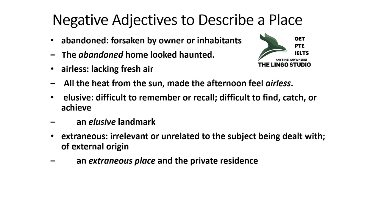 Negative Adjectives To Describe A Place For Your IELTS Writing YouTube negative-adjectives-to-describe-a-place-for-your-ielts-writing-youtube